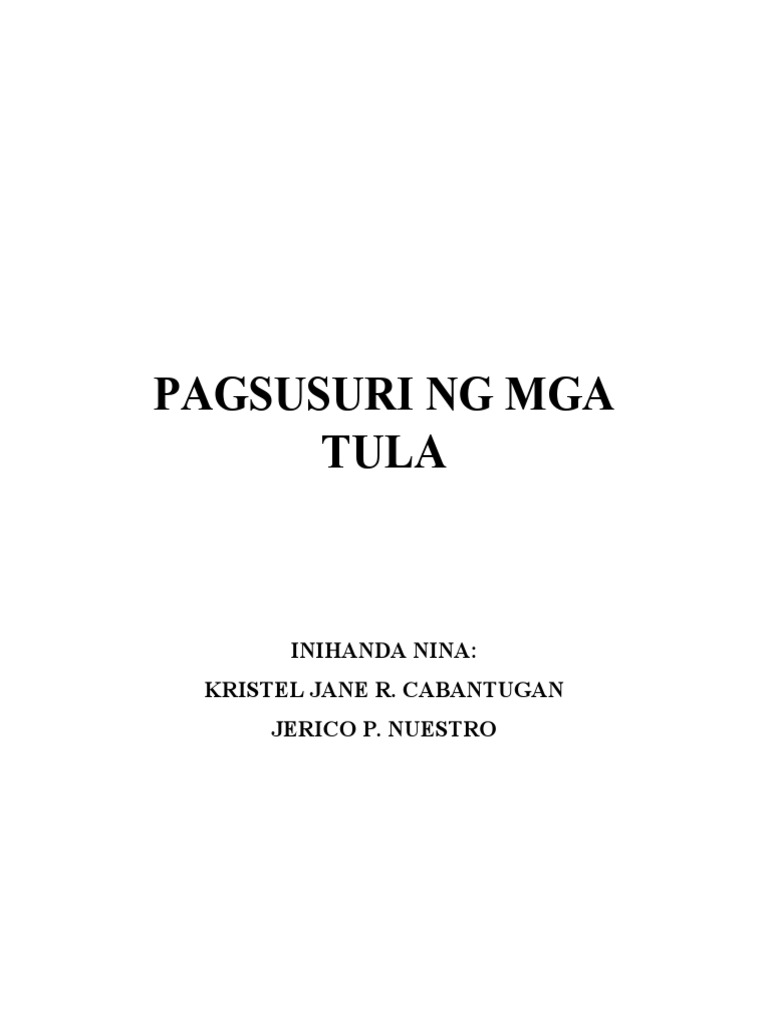 Pagsusuri NG Mga Tula | PDF