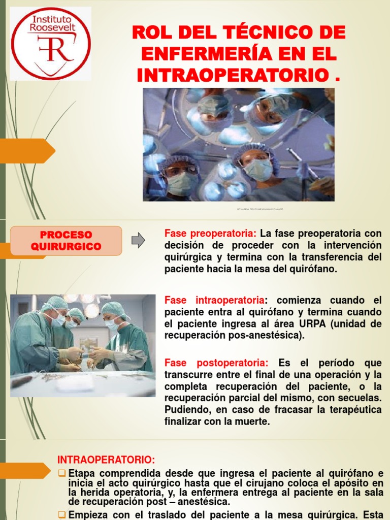 Actividades Del Tecnico de Enfermeria en El Periodo Intraoperatorio ...