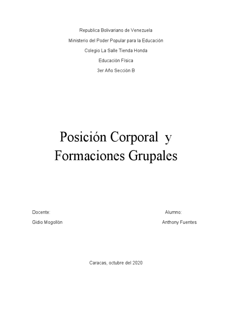 Posicion Corporal y Formaciones Grupales | PDF