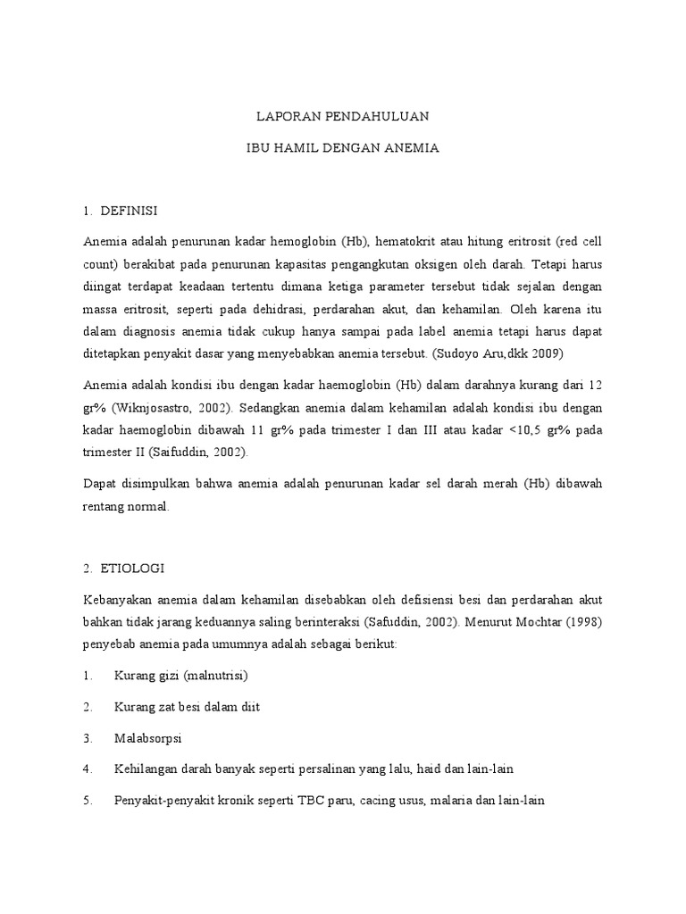 LP Dan Resume Anemia Pada Ibu Hamil | PDF | Kesehatan Holistik
