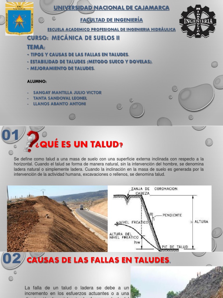 Tipos y Causas de Fallas en Taludes, Estabilidad de Taludes | Descargar ...