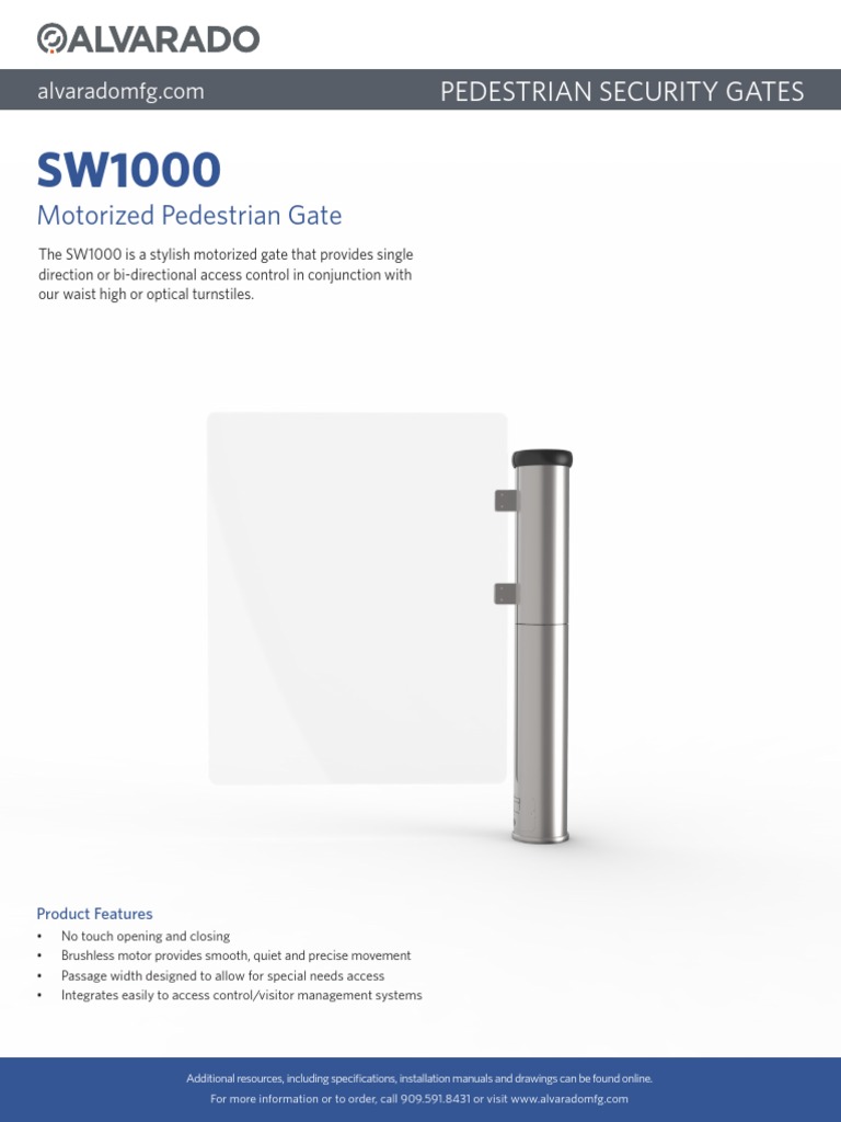 Motorized Pedestrian Security Gates | PDF | Access Control | Electrical ...