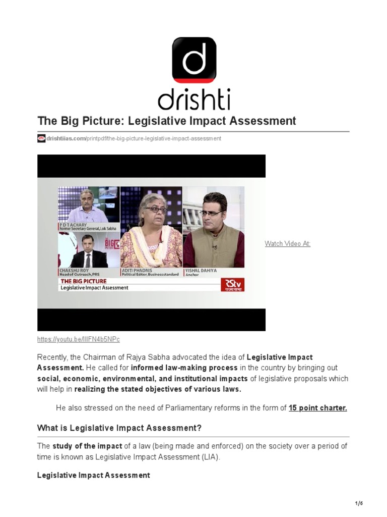 The Big Picture: Legislative Impact Assessment | PDF | Bill (Law) | Policy