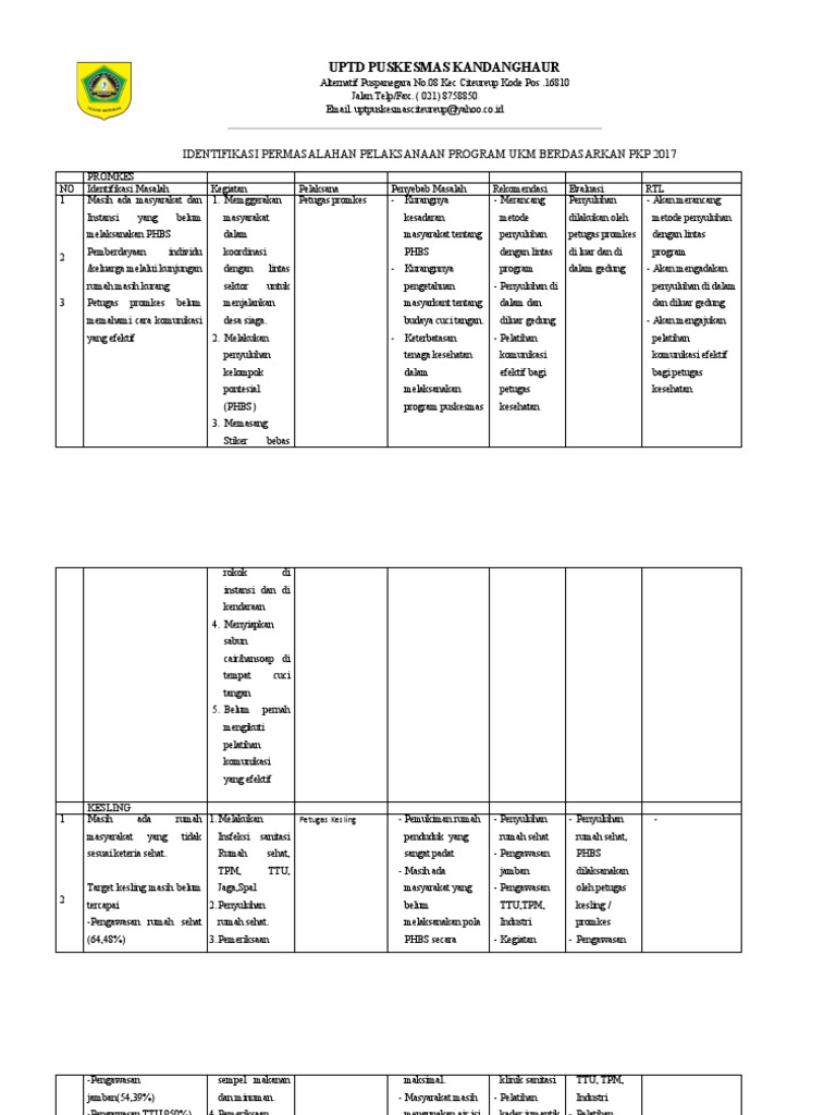 Identifikasi Masalah Program Ukm | PDF