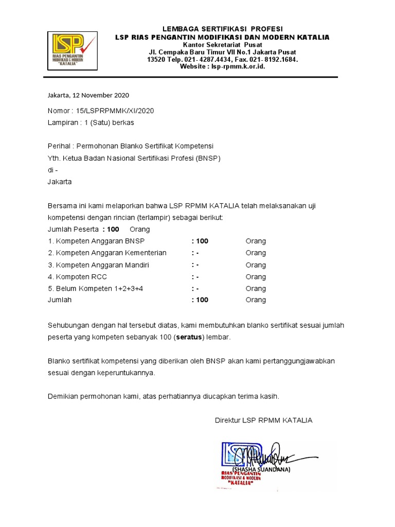 Permohonan Blanko BNSP | PDF