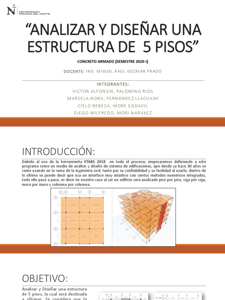 Análisis estructural y diseño de una edificación de 5 pisos con sistema porticado de concreto ...