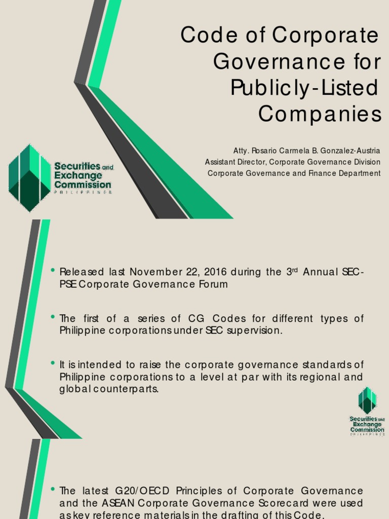 Asean CG Conference Code of Corporate Governance For Plcs | PDF