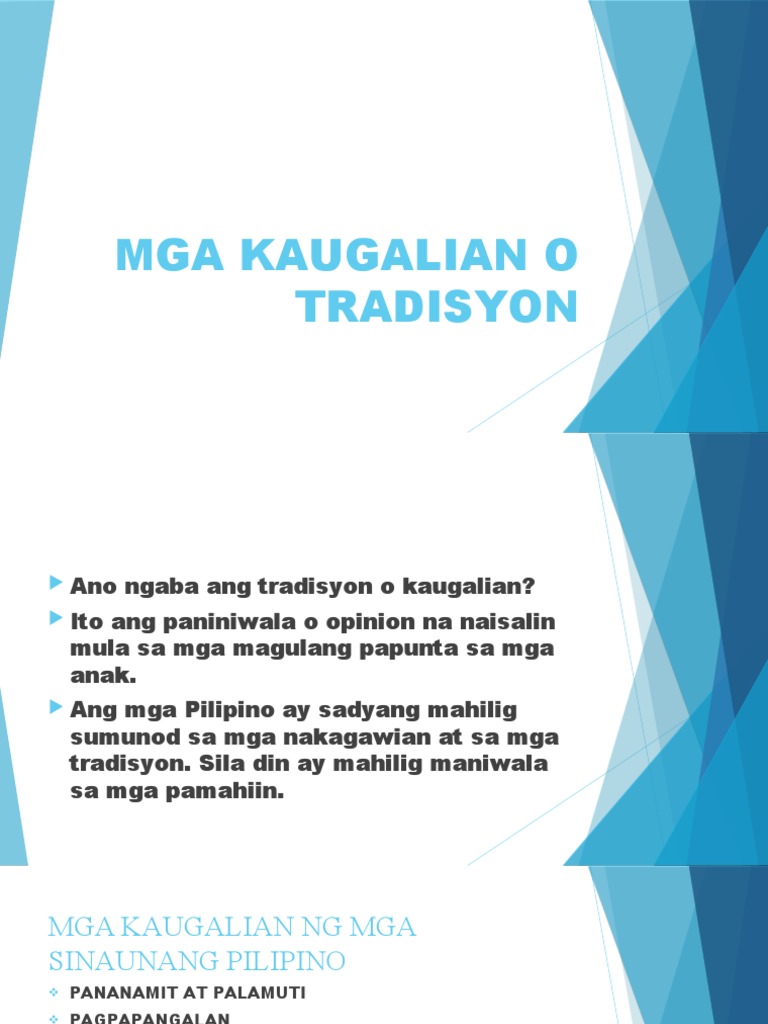 Kaugalian at Paniniwala | PDF