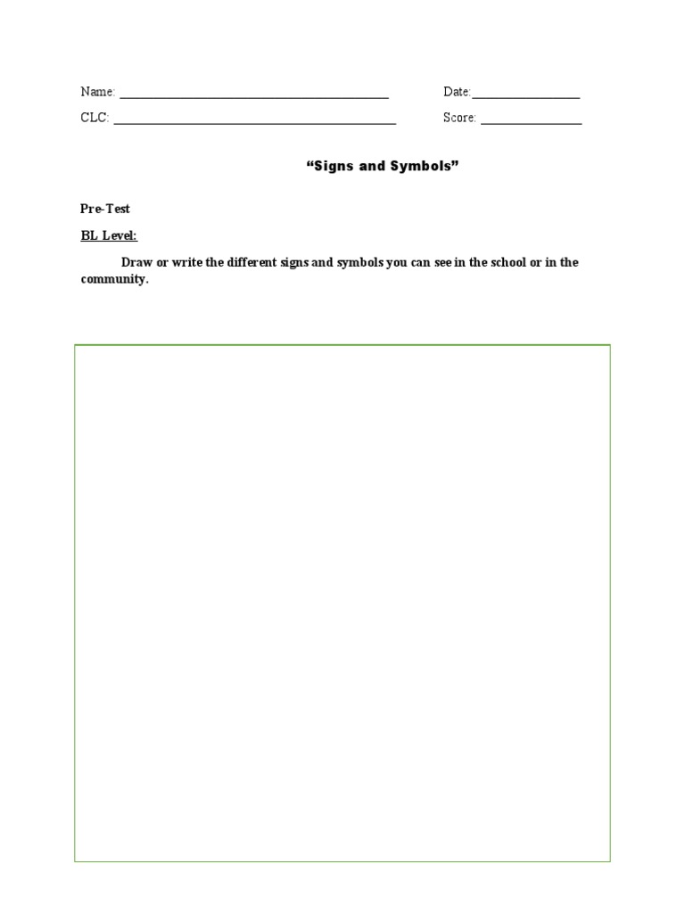 Worksheets LS1 Signs Symbols | PDF