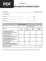 Adjudication Sheet (British Parliamentary) | PDF
