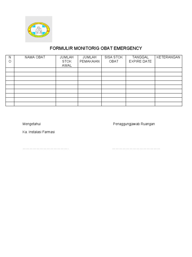Formulir Monitorig Obat Emergency | PDF