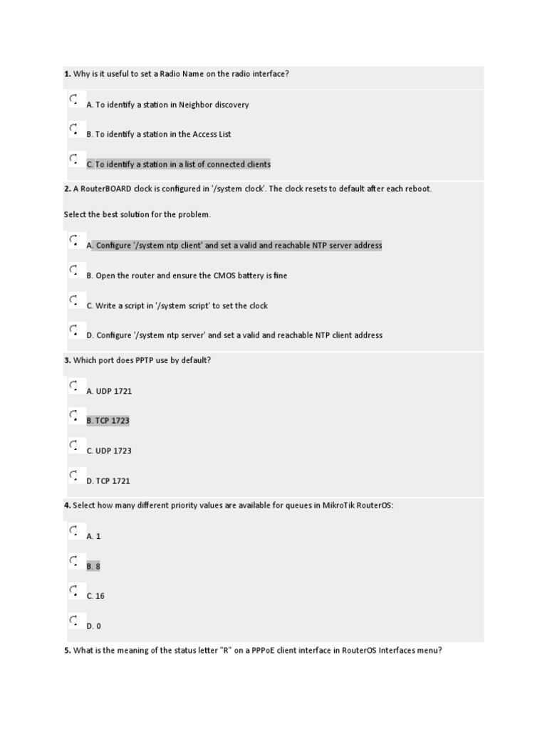 MTCNA New Questions1 | PDF | Ip Address | Router (Computing)