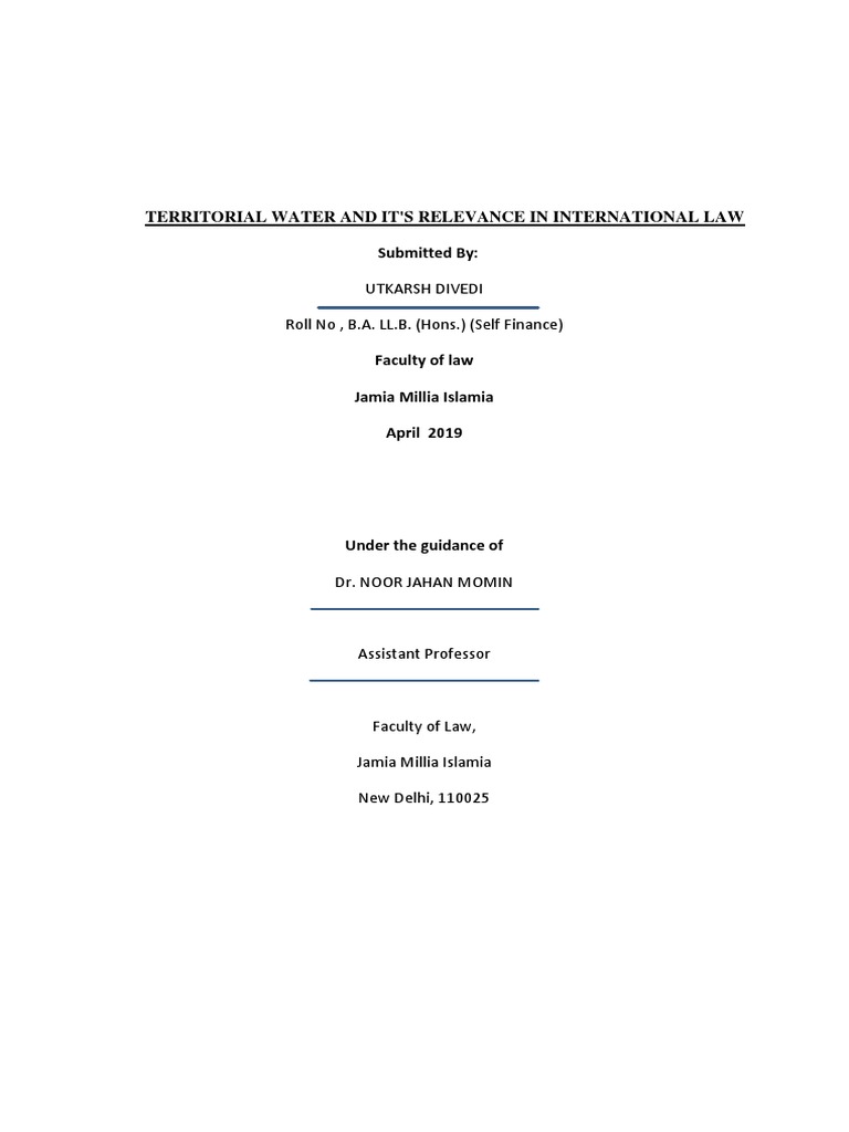 TERRITORIAL WATER AND IT Project | PDF | Territorial Waters | United ...