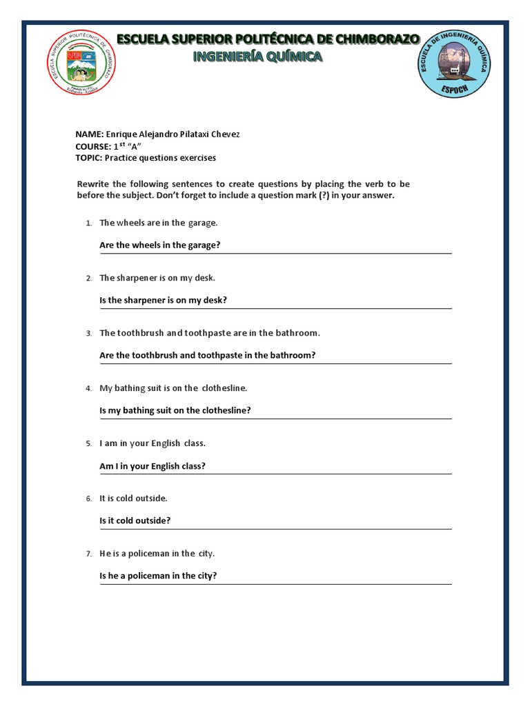 Practice Questions Exercises | PDF