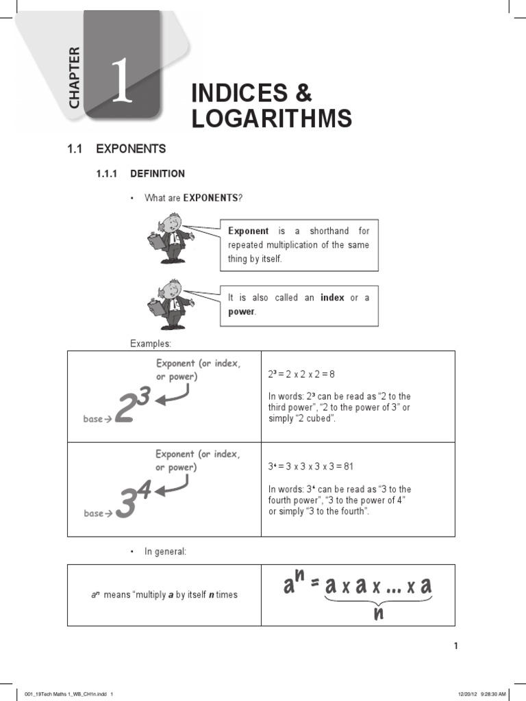 WQD10103 Chapter 1 Lecture | PDF | Logarithm | Exponentiation