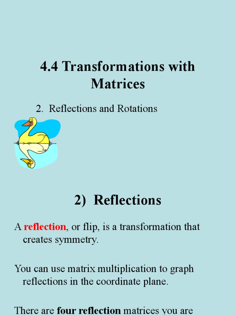 Form 4 59 Matrices and Transformation | PDF | Cartesian Coordinate ...