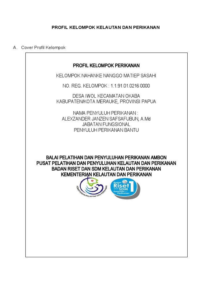 Poklahsar - Profil Kelompok KP Pengolah-Pemasar Ikan (Nahanke Nanggo ...