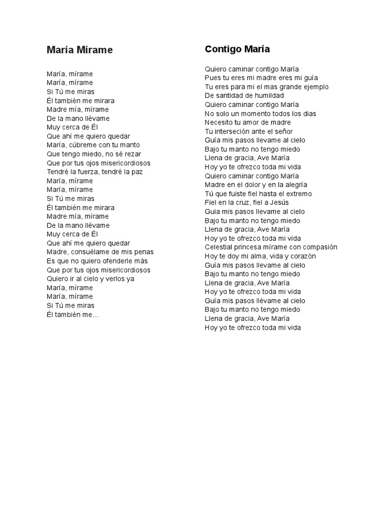 María Mírame - Contigo María | PDF | María, madre de Jesús | Religión y ...