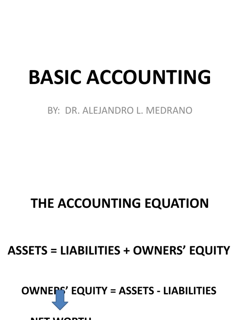 Basic Accounting: By: Dr. Alejandro L. Medrano | PDF | Debits And ...