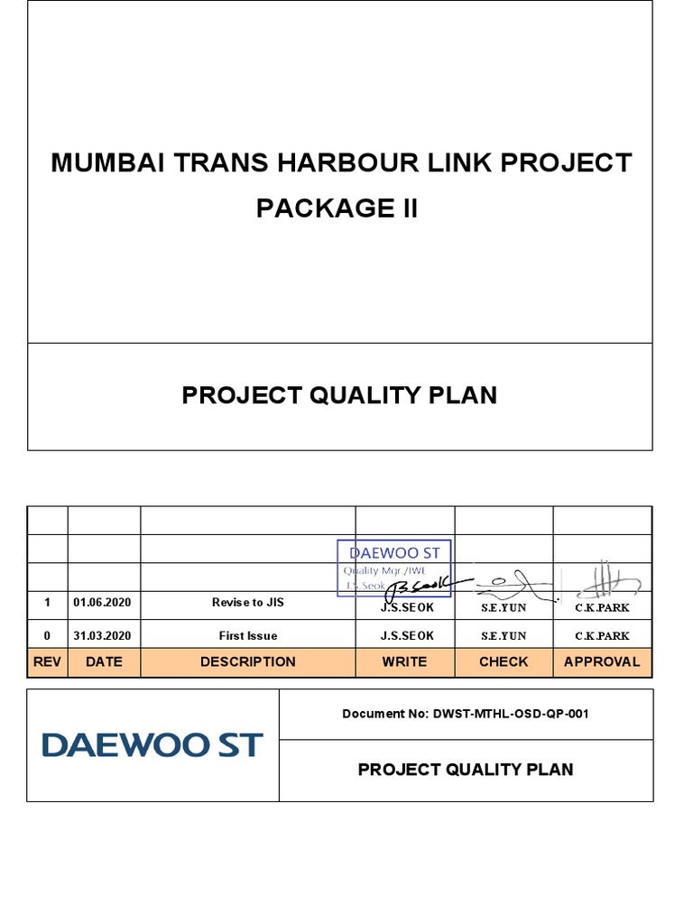 Mumbai Trans Harbour Quality Plan | PDF | Specification (Technical ...