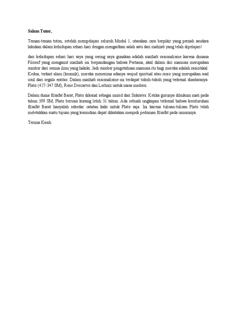 Diskusi 1 Filsafat & Etika Komunikasi | PDF