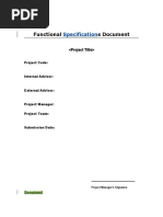 Functional Specification Document (Template) | PDF | Use Case ...