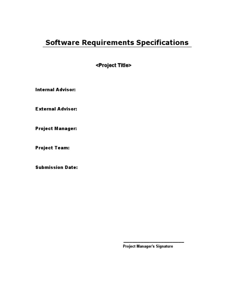 Software Requirements Specifications (Template) | PDF | Interface ...