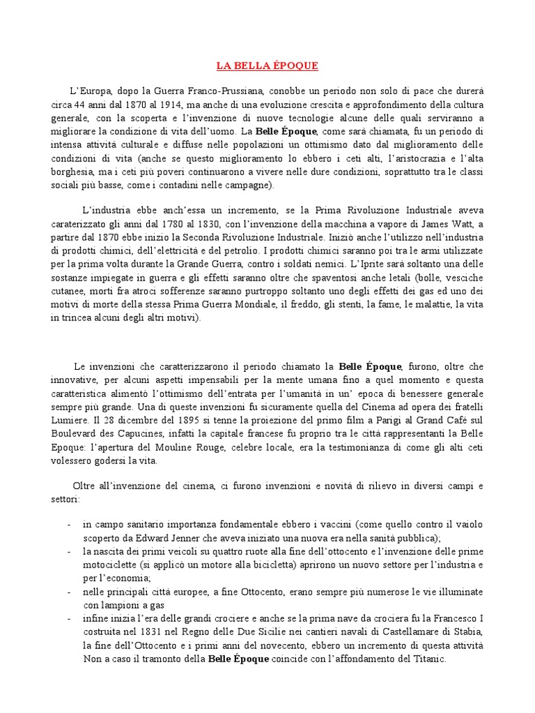 La Bella Epoque | PDF