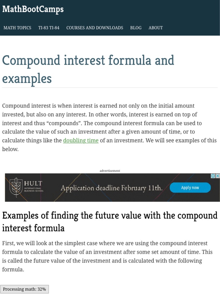 Compound Interest Formula and Examples - MathBootCamps | PDF | Compound Interest | Interest