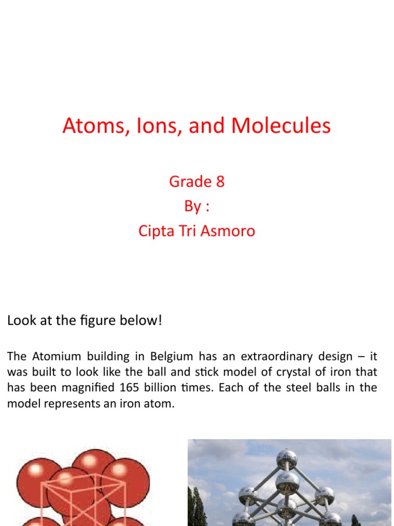 Atoms, Ions, and Molecules: Grade 8 By: Cipta Tri Asmoro | PDF | Atoms ...