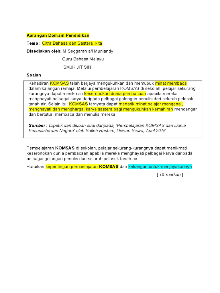 Karangan Domain Pendidikan | PDF