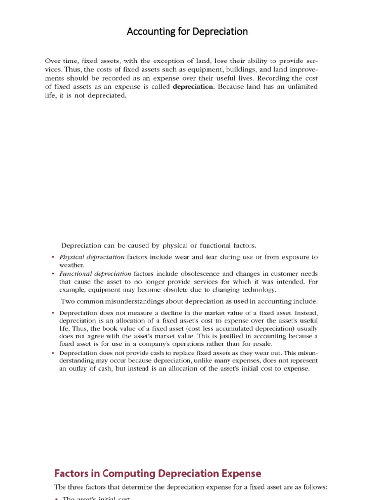 Chapter 10, Depreciation of Long Term Assets | PDF