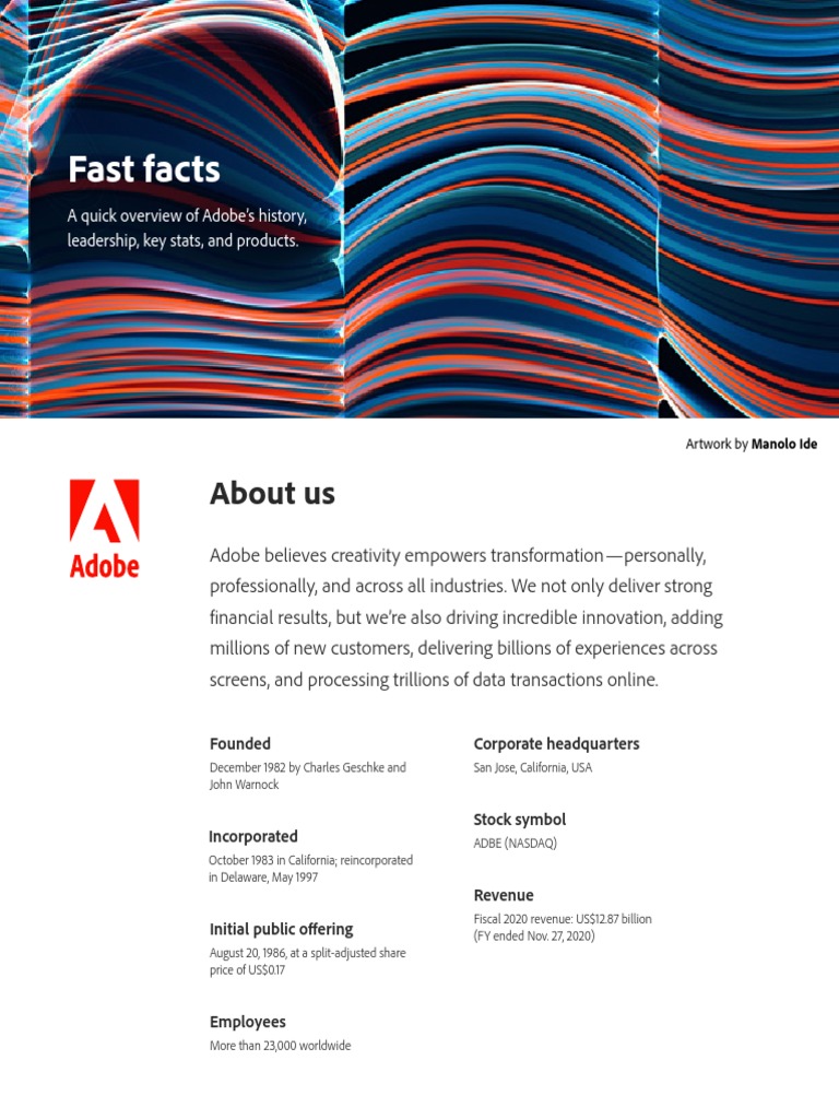 Adobe: Fast Facts | PDF | Business | Computing