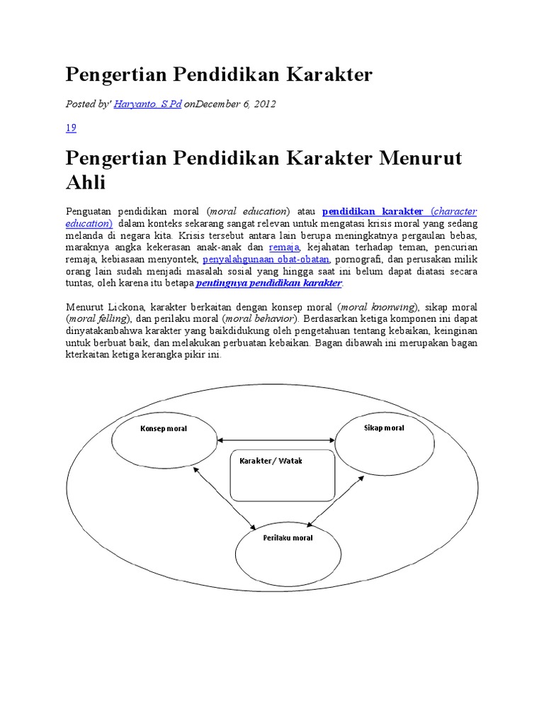 Pengertian Pendidikan Karakter | PDF