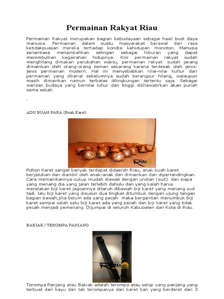 Permainan Rakyat Riau | PDF