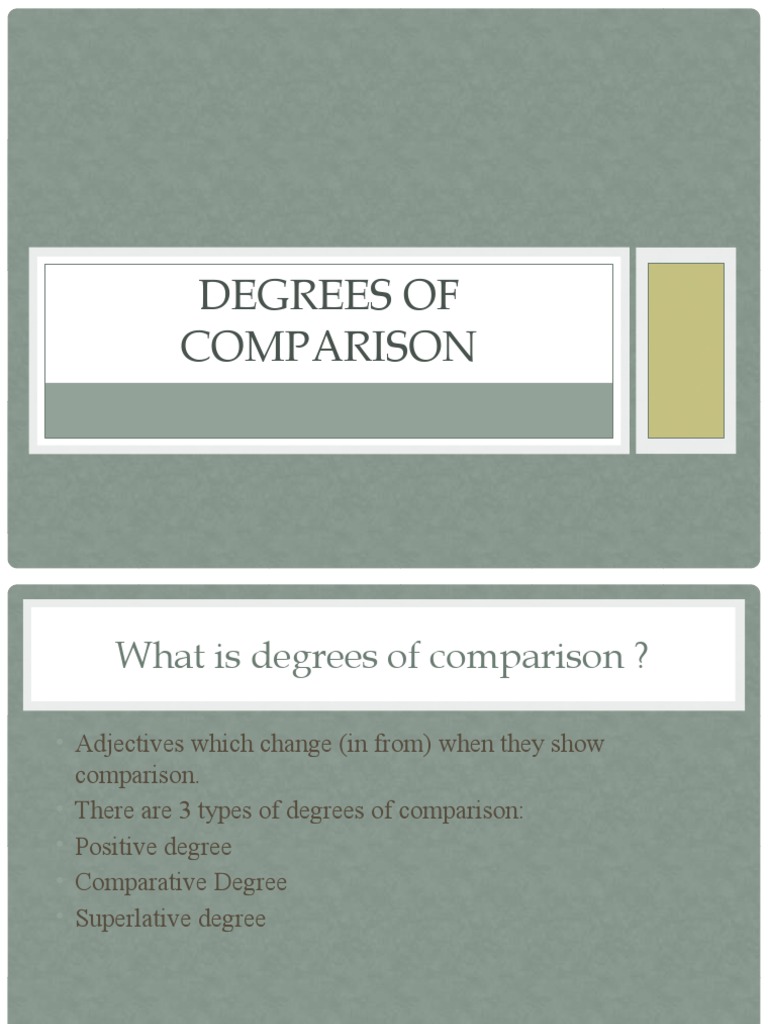 Degrees of Comparison | PDF | Language Arts & Discipline | Wellness
