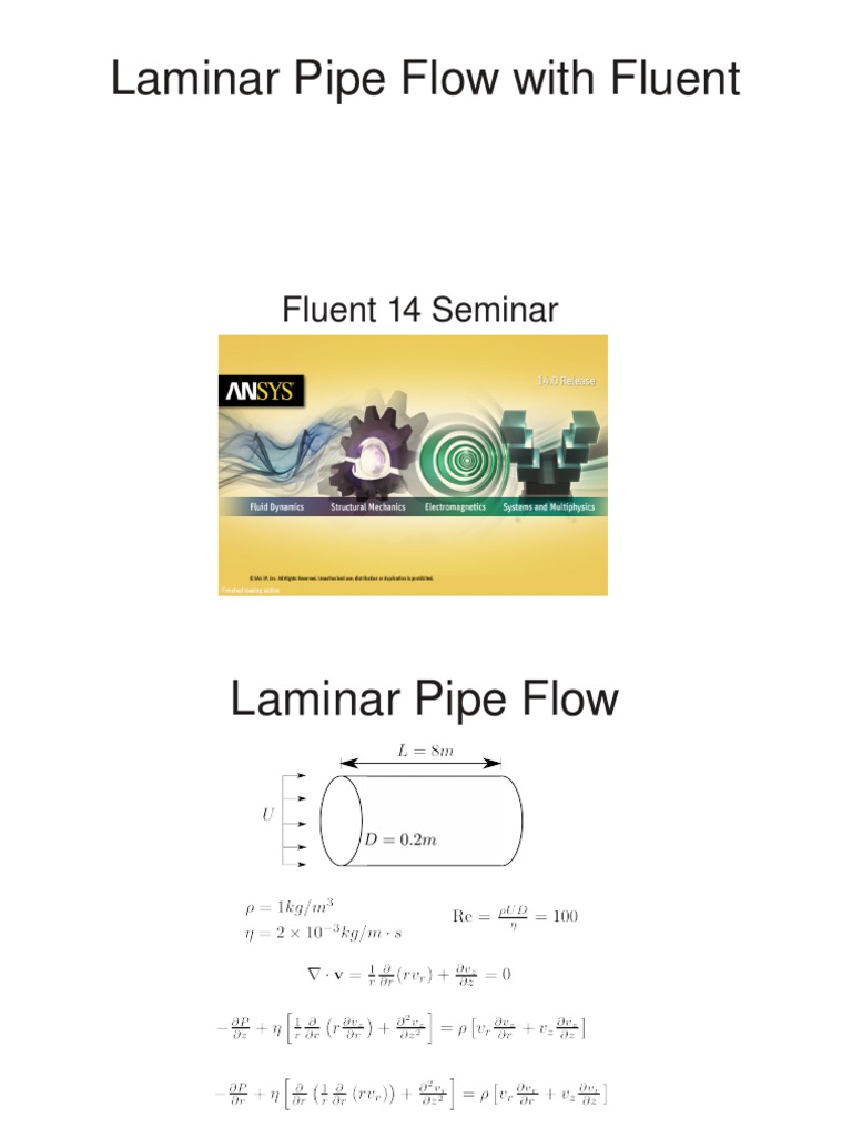 Laminar Pipe Flow With Fluent | PDF | Reynolds Number | Fluid Dynamics
