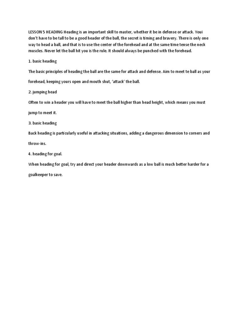 LESSON 5 HEADING Heading Is An Important Skill To Master | PDF ...