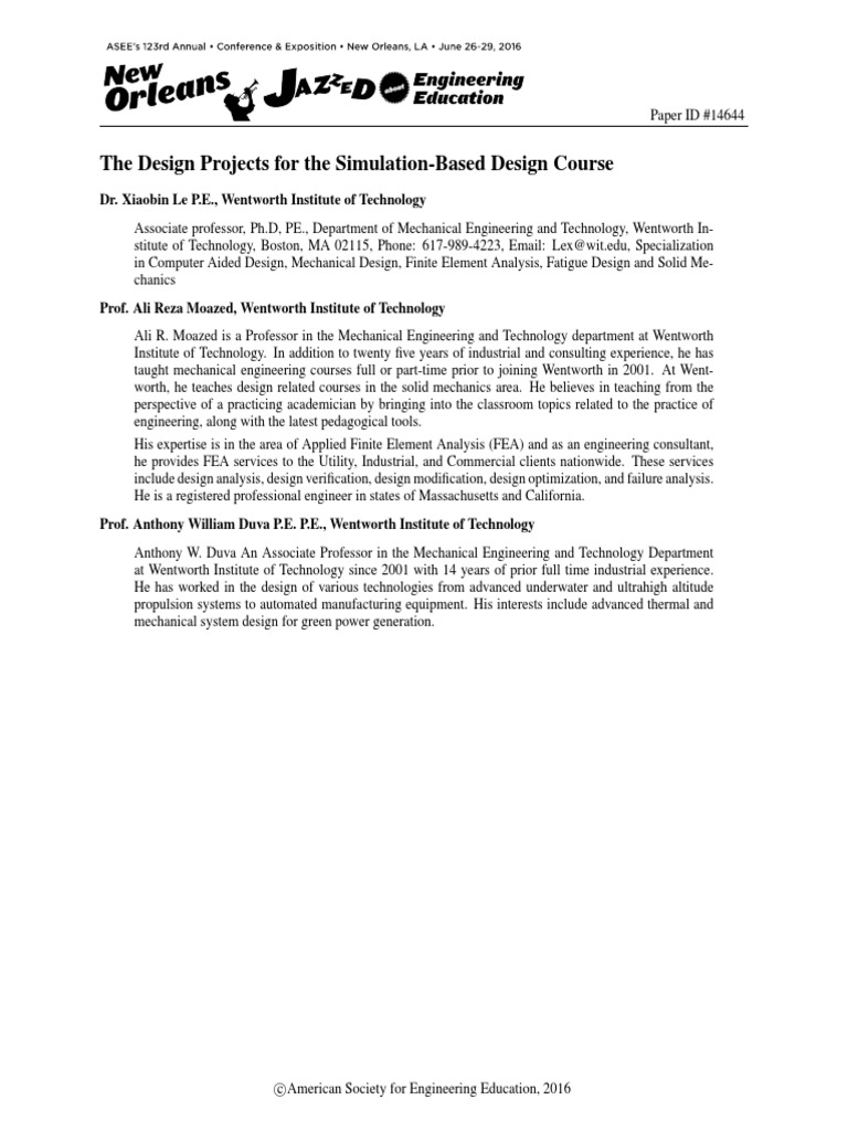Simulation-Based Design Projects in FEA | PDF | Finite Element Method ...
