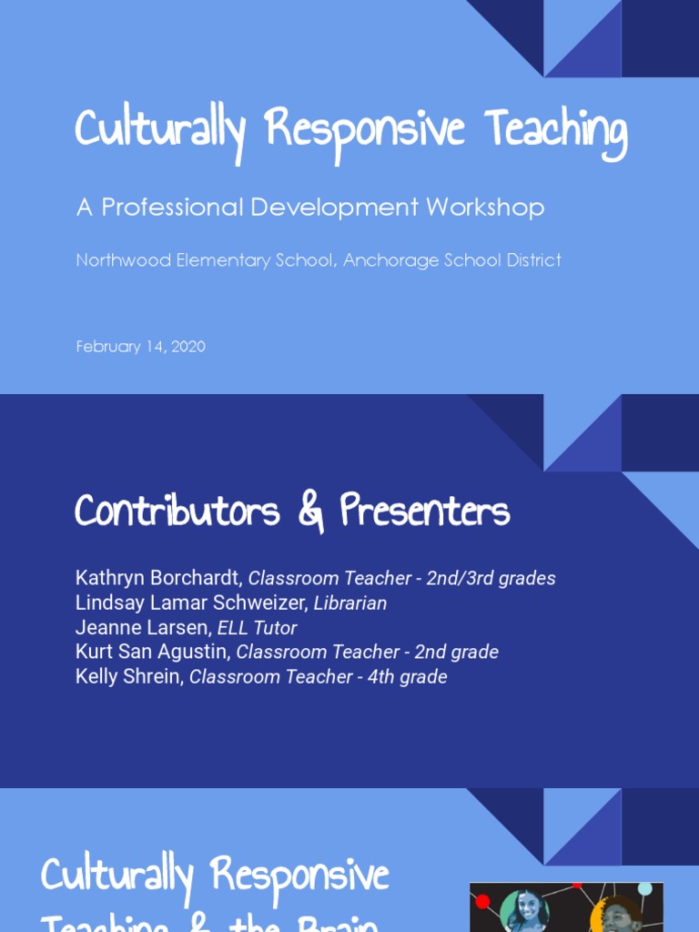 Culturally Responsive Teaching: A Professional Development Workshop ...