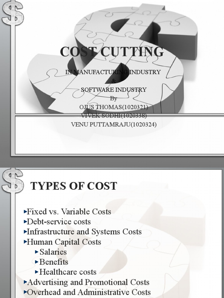 Cost Cutting: in Manufacturing Industry & Software Industry | PDF ...