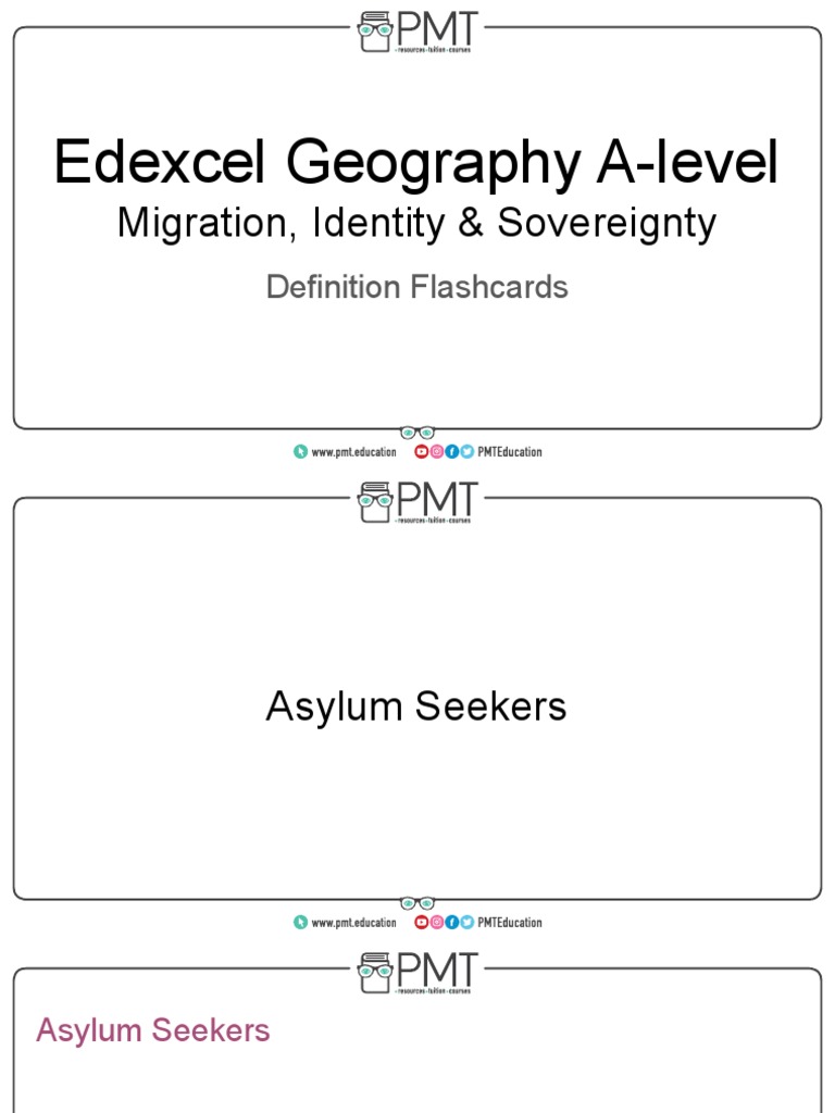 Flashcards - Migration, Identity and Soveriegnty - Edexcel Geography A ...