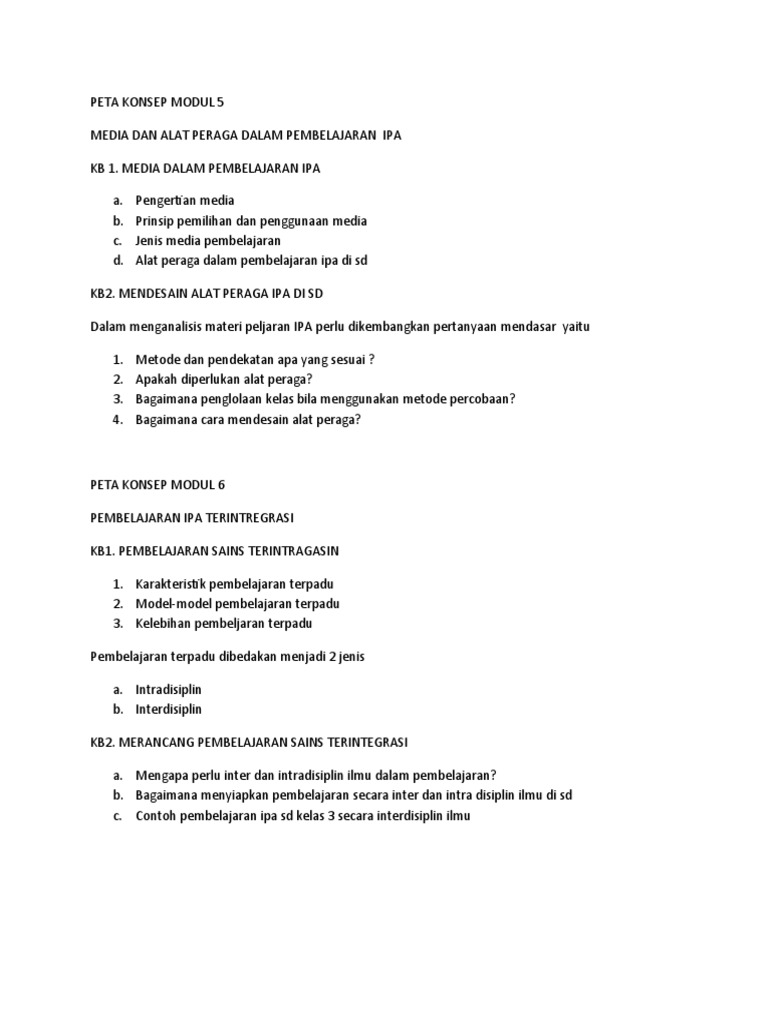 PETA KONSEP MODUL 5 Dan 6 | PDF PETA KONSEP MODUL 5 Dan 6 | PDF