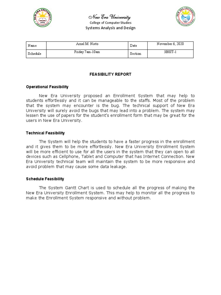 Systems Analysis and Design: Feasibility Report Operational Feasibility ...