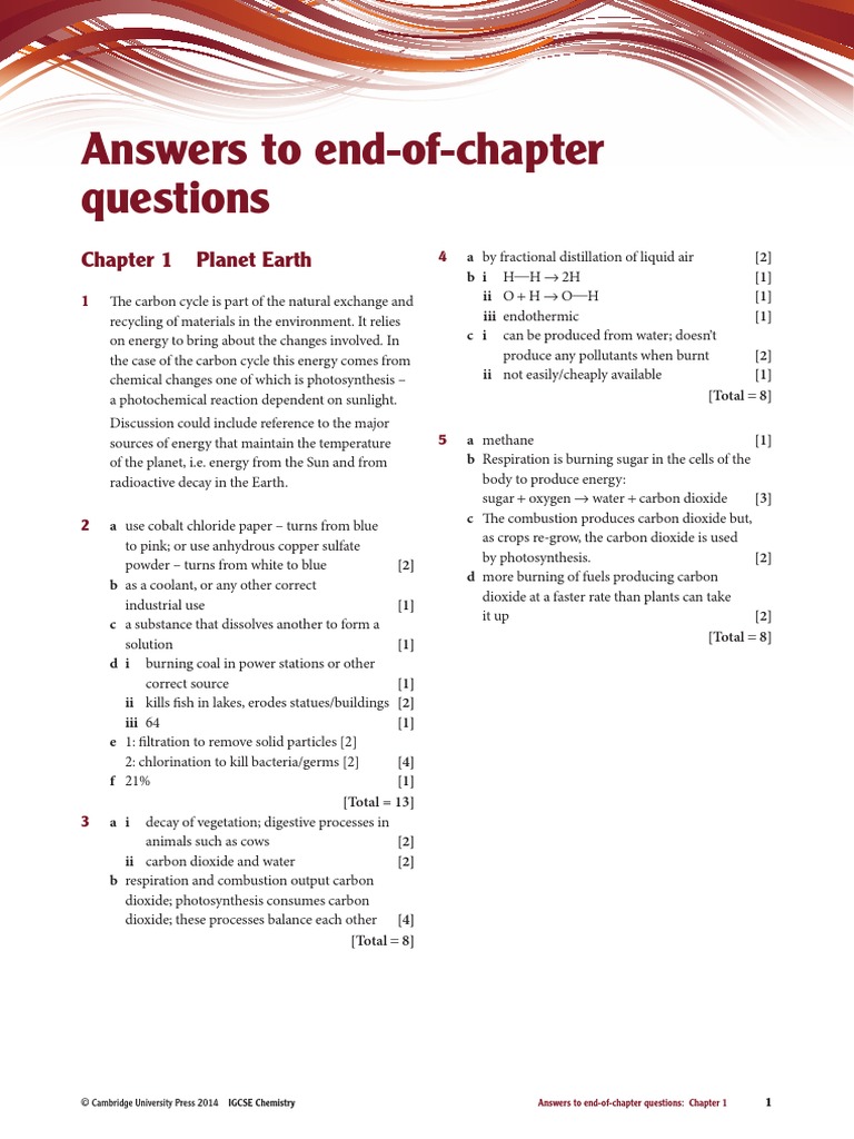 Cambridge IGCSE Chemistry Coursebook Answers | PDF | Oxide | Chemical ...