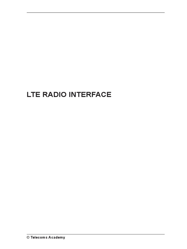 LTE Radio Interface Section 1 | PDF | Network Architecture | Networking ...