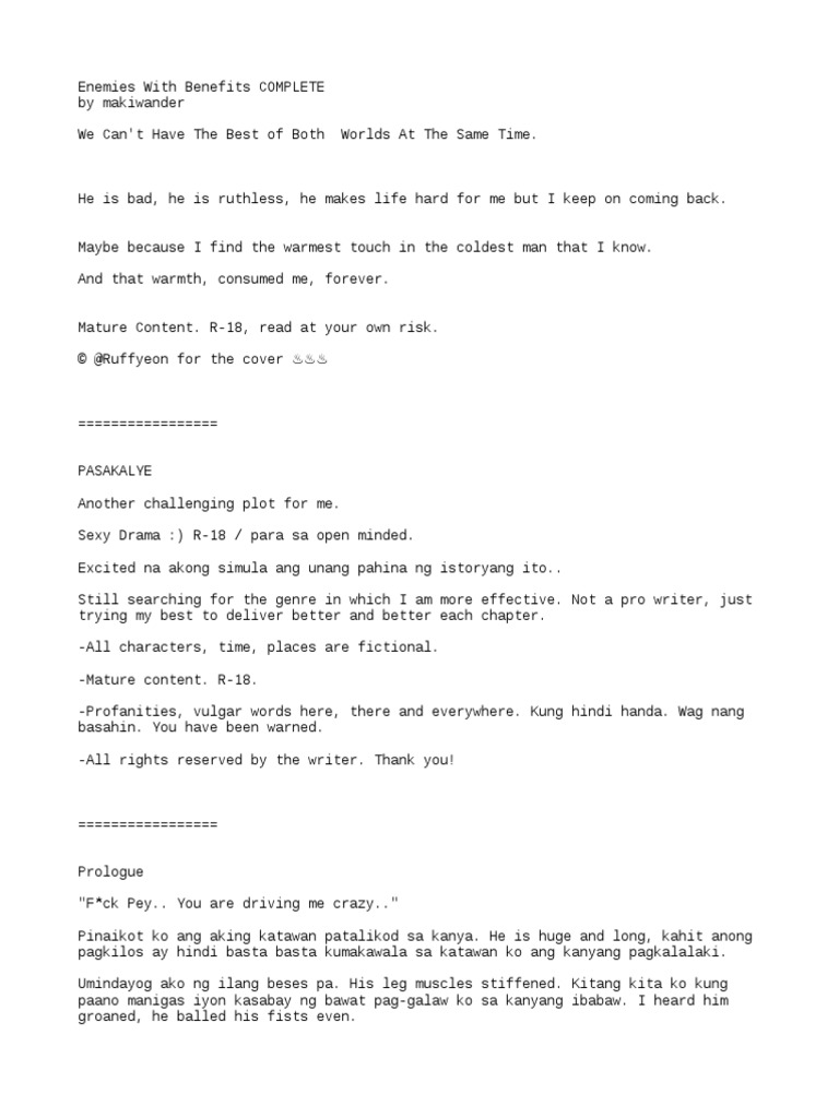 Makiwander - Enemies With Benefits | PDF