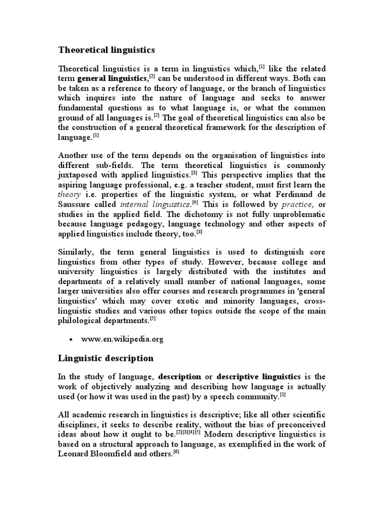 Theoretical Linguistics Download Free Pdf Morphology Linguistics