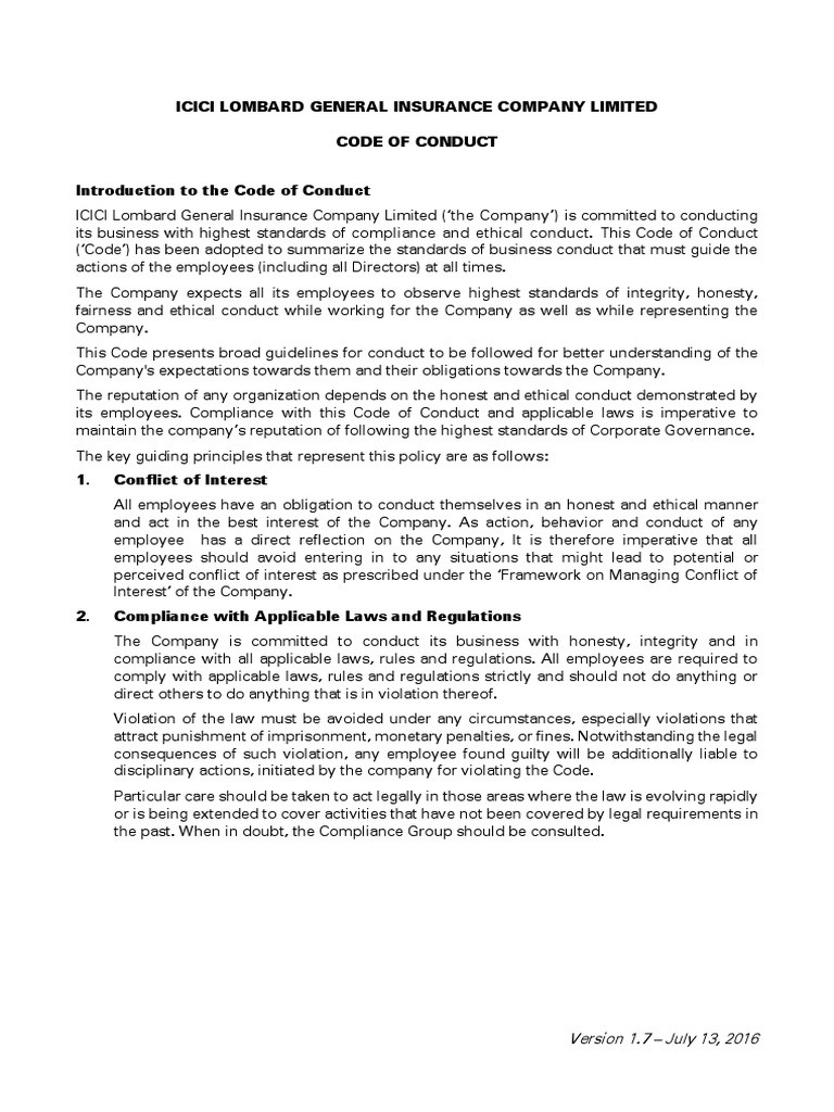 Code of Conduct | Download Free PDF | Money Laundering | Bribery