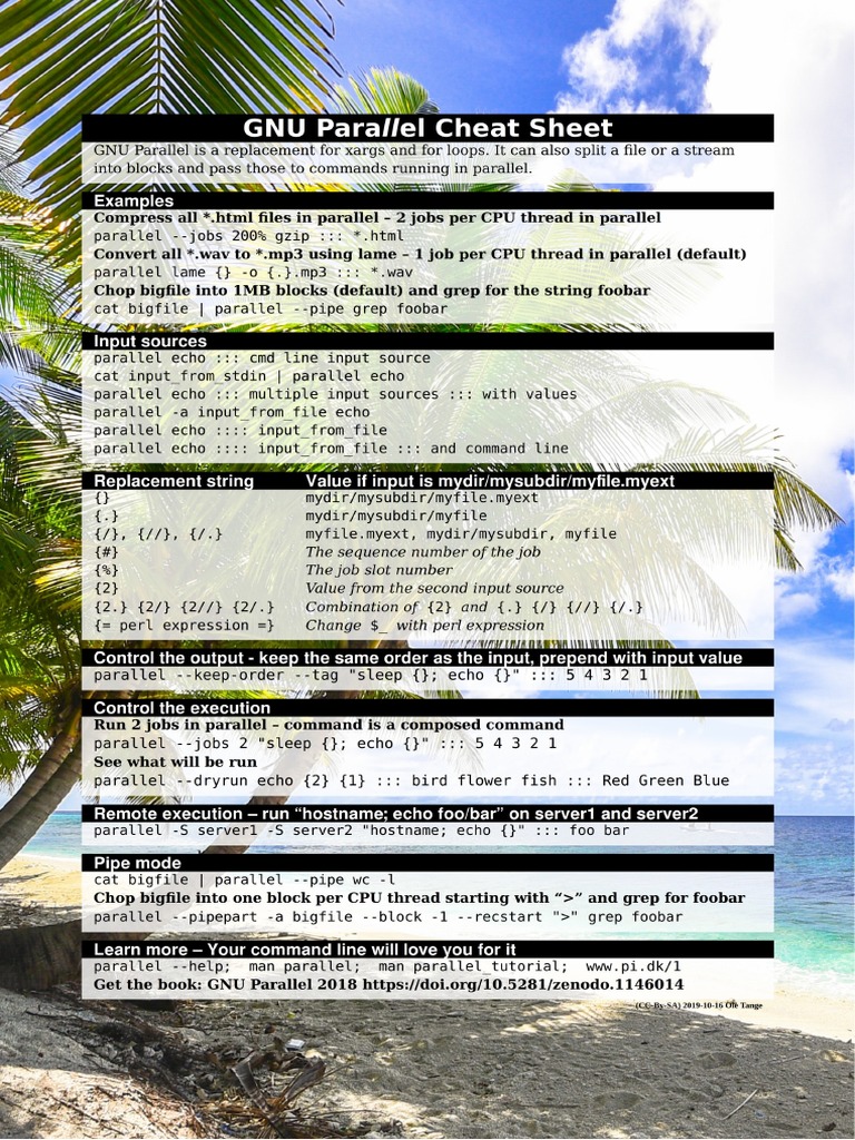 GNU Parallel Cheat Sheet | PDF